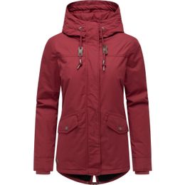 Winterjacke Ragwear "Winterjacke Parkker Warm YOUMODO", Damen, Gr. XS, rot (wine rot), Obermaterial: 65% Polyester PES. 35% Baumwolle CO. Obermaterial: Futter: 100% Polyester PES. 100% Polyester PES., Jacken Winterjacke