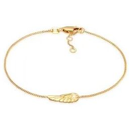 Armband Elli Premium "Fl&uuml;gel Engel Schutz 375 Gelbgold" Gr. 16, gold, Armb&auml;nder, Damen, 16cm, ohne Stein, Gelbgold 375, Armband