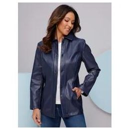 Lederimitatjacke Classic Basics, Damen, Gr. 52, blau (marine), 100% Viskose, unifarben, Jacken