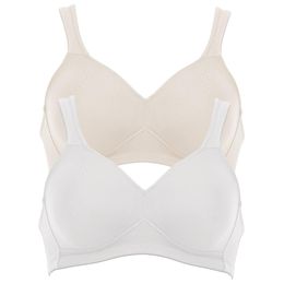 B&uuml;gelloser BH Anita "BH ohne B&uuml;gel Twin", Damen, Gr. 100, Cup B, bunt (wei&szlig; champagner), Obermaterial: 70% Polyamid PA. 30% Elasthan EL., BHs B&uuml;gelloser BH