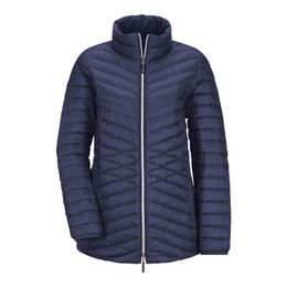 Steppjacke GOLDNER "Herbstjacke mit Daunen, Stehkragen", Damen, Gr. 50, blau (marine), Obermaterial: 100% Polyamid PA., Modisch, Jacken Steppjacke, 2-Wege RV
