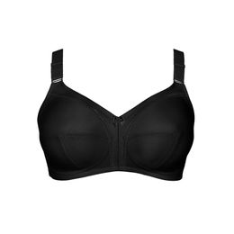 B&uuml;gelloser BH LISCA "BH ohne B&uuml;gel Mirelas", Damen, Gr. 75, Cup F, schwarz, Stoff, Obermaterial: 55% Polyamid PA. 25% Elasthan EL. 20% Baumwolle CO., BHs B&uuml;gelloser BH
