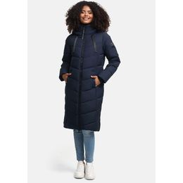 Winterjacke Navahoo "Navahoo Schmatzibaer lange Damen Winter Steppjacke N009", Damen, Gr. S, blau (navy), Obermaterial: 100% Polyester PES., Jacken Winterjacke