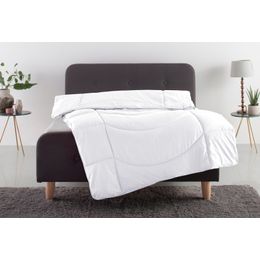 Microfaserbettdecke OTTO HOME "Microlux, Bettdecke 135x200 cm und &Uuml;bergr&ouml;&szlig;en bis 240x220cm", wei&szlig;, B:155cm L:220cm, Bezug: 100% Polyester. Obermaterial: 100% Polyester. F&uuml;llung: 100% Polyester, Bettdecken, Microfaserbettdecke, fest versteppter Bezug - keine Bettw&auml;sche n&ouml;tig, Sommer, Winter