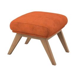 Polsterhocker FLEXLUX "Adria", orange (burned orang), B:54cm H:41cm T:41cm, 85% Polyester/15%Polyamide, Hocker, Polsterhocker, Fu&szlig; Eiche, Fu&szlig;hocker f&uuml;r Ohrensessel