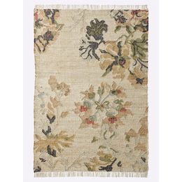 Teppich HEINE HOME Gr. 4, bunt (natur, bunt), B:160cm H:5mm L:230cm, Baumwolle, Jute, Polyester, Viskose, Teppiche, Teppich