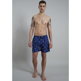 Badeshorts Ceceba, Herren, Gr. 4 (S), N-Gr, blau, Obermaterial: 100% Polyester. Innenslip: 100% Polyester, Badehosen Badeshorts, mit tollem Print f&uuml;r warme Sommertage, bequem, schnelltrocknend