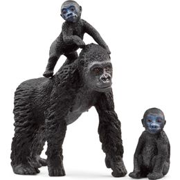 Spielfigur Schleich "WILD LIFE, Flachland Gorilla Familie (42601)", schwarz, Spielfiguren, Kinder, Kunststoff, Spielfigur