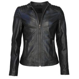 Lederjacke Mustang "Lederjacke 31019200", Damen, Gr. XXL, schwarz, Obermaterial: 100% Lammleder LEL. Futter: 100% Baumwolle CO., Jacken Lederjacke