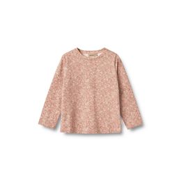 Longsleeve Wheat "Wheat T-shirt L/S Manna", M&auml;dchen, Gr. 140, rose dust flower meadow, 95% Baumwolle, 5% Elasthan, gebl&uuml;mt, normal, Rundhals, Shirts