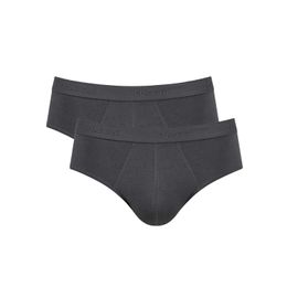 Slip Sloggi "Slip Basic Midi 2er Pack", Herren, Gr. M, schwarz, Obermaterial: 96% Baumwolle CO. 4% Elasthan EL., Unterhosen Slip