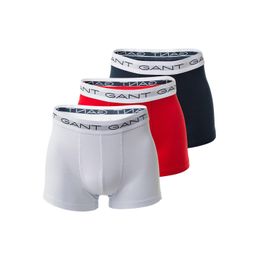 Boxershorts Gant "Boxershort 3er Pack", Herren, Gr. S, bunt (mehrfarbig), Obermaterial: 95% Baumwolle CO. 5% Elasthan EL., Unterhosen Boxershorts