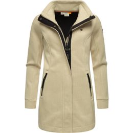 Kurzjacke Ragwear "Sweatjacke Letrice Bonded", Damen, Gr. XL, beige (ecru24), Obermaterial: 100% Polyester PES. Futter: 100% Polyester PES., Jacken Kurzjacke