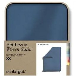 Bettbezug Schlafgut "Woven Satin", blau (blau mid), L:200cm, Mako-Satin, Obermaterial: 100% Baumwolle, Bettbez&uuml;ge, besonders dicht gewebt, Mix & Match: passender Kissenbezug erh&auml;ltlich