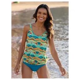Tankini-Top feel good, Damen, Gr. 46, Cup E, bunt (topas, papaya, bedruckt), Elasthan, Polyamid, Bikini-Oberteile