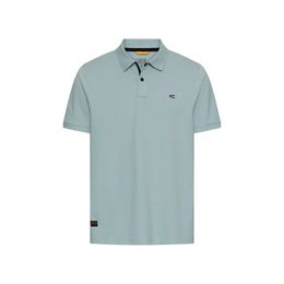 Poloshirt Camel Active, Herren, Gr. XL, aqua blau, Jersey, Obermaterial: 95% Baumwolle, 5% Elasthan, unifarben, normal h&uuml;ftbedeckend, Rundhals, B&uuml;ndchen, Shirts, kurzarm, mit Logo-Stickerei