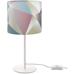 Paco Home Tischleuchte "Kosy 309", wei&szlig;, 1, &Oslash; 18cm H: 36,5cm, Leuchten, LED E14 Lampe, F&uuml;r Wohnzimmer Und Schlafzimmer, Pastellfarben, Deko, Tischleuchte