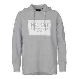Kapuzenpullover NASSAU BEACH "Hoodie NB231058", Damen, Gr. M, grau (grau melange), Obermaterial: 100% Baumwolle CO., Pullover Kapuzenpullover