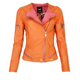 Lederjacke Maze "Lederjacke Diamond", Damen, Gr. M, orange, Obermaterial: 100% Lammnappaleder LANA. Futter: 100% Polyester PES., Jacken Lederjacke