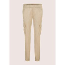 Madeleine Mode Cargohose MADELEINE "Cargohose Stoffhose in Cargo-Optik", Damen, Gr. 22, K-Gr, beige (natur), Obermaterial: 90% Polyester PES. 10% Elasthan EL., Hosen Cargohose