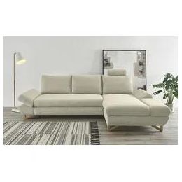 Schlafsofa Home Affaire "City/Giron", beige, B:284cm H:104cm T:166cm, 100% PES;Schwer entflammbar (BS 5852-0/ EN 1021-1);Gramatur 370g/ qm +/- 5%, Sofas, Schlafsofa, komfortable Bettfunktion (Liegefl&auml;che 245 x 138 cm), sowie Bettkasten