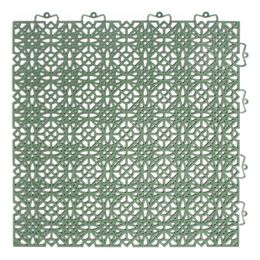 Kunststoff-Fliesen ANDIAMO "Terra Sol, Terrassenfliesen, wetterfest, Made in Switzerland", gr&uuml;n, B:380mm L:380mm, Polypropylen (PP), Hartbodenbel&auml;ge, Kunststoff-Fliesen, Klickfliesen, 38x38 cm, Balkon Bodenbelag, UV-best&auml;ndig