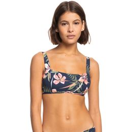 B&uuml;gel-Bikini-Top Roxy "Roxy Into The Sun", Damen, Gr. XS, Cup B, blau (mood indigo tropical depht), Obermaterial:87% Nylon, 13% Elasthan;, Bikini-Oberteile B&uuml;gel-Bikini-Top