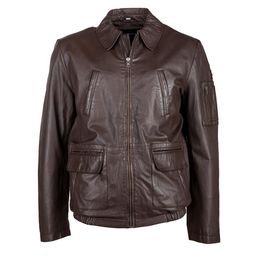 Bikerjacke JCC "Lederjacke mit verschlie&szlig;baren Brusttaschen 48033", Damen, Gr. 56, braun, Obermaterial: 100% Lammleder LEL. Futter: 100% Baumwolle CO., Jacken Bikerjacke
