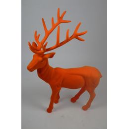 Weihnachtsfigur AM Design "Rentier stehend mit samtweichem Flock", orange, B:20cm H:76cm T:60cm, Kunststoff, Dekofiguren, Weihnachtsfigur, aus Kunststoff, H&ouml;he 76 cm, in verschiedenen Farben