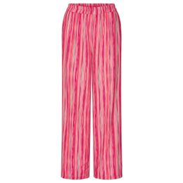 Stoffhose GOLDNER "Kurzgr&ouml;&szlig;e Palazzohose VERA mit L&auml;ngsstreifen", Damen, Gr. 26, K-Gr, pink (pink, salbei, gemustert), Obermaterial: 100% Viskose CV., Hosen Stoffhose