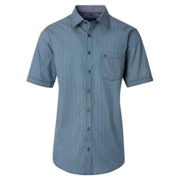 Kurzarmhemd Casamoda "Casamoda Freizeithemd Kurzarm Print", Herren, Gr. M, Normalgr&ouml;&szlig;en, blau, 100% Baumwolle, bedruckt, comfort fit, Hemden