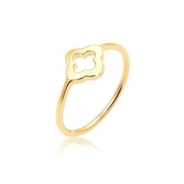 Silberring Elli "Ring Kleeblatt Gl&uuml;cksbringer Luck 925 Sterling Silber" Gr. 52, gold, Fingerringe, Damen, 52, Silber 925 (Sterlingsilber), Silberring