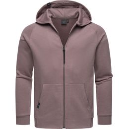 Kapuzensweatjacke Ragwear "Kapuzensweatjacke Zenway", Herren, Gr. XXL, rosa (mauve), Obermaterial: 70% Baumwolle CO. 30% Polyester PES., Sweatjacken Kapuzensweatjacke