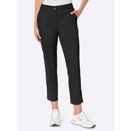 Webhose Heine, Damen, Gr. 42, Normalgr&ouml;&szlig;en, schwarz, 72% Baumwolle, 25% Polyester, 3% Elasthan, unifarben, 7/8-L&auml;nge, Hosen Webhose
