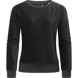 Sweater Ragwear "Kapuzensweatshirt Johanka Velvet", Damen, Gr. 3XL, grau (dunkelgrau), Obermaterial: 62% Baumwolle CO. 35% Polyester PES. 3% Elasthan EL., Sweatshirts Sweater