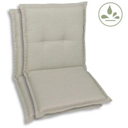 Sesselauflage GO-DE, beige, B:50cm H:100cm, Bezug: 100% Polyester, Polsterauflagen, Sesselauflage, nieder, wasserabweisend
