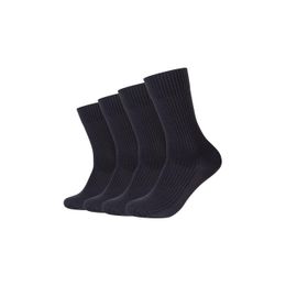 Socken s.Oliver "Socken 4er Pack", Damen, Gr. 35-38, schwarz, 69% Baumwolle, 30% Polyamid, 1% Elasthan, uni, Socken Socken, 4er Pack Aus OCS-zertifizierter Baumwolle, weiche Rippstruktur