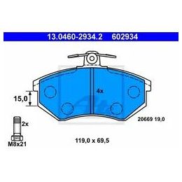 ATE Bremsensatz-Vorderachse SG00000D03 Bremsensatz, Scheibenbremse vorne hinten rechts links voll 256mm f&uuml;r VAG 8A0698151 443698451A 443698451B