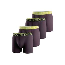 Boxershorts Replay "Boxershort 4er Pack", Herren, Gr. M, schwarz (schwarz, hellgr&uuml;n), Obermaterial: 95% Baumwolle CO. 5% Elasthan EL., Unterhosen Boxershorts