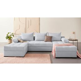 Wohnlandschaft Collection AB "Josy U-Form, B: 269 cm", grau (hellgrau), B:269cm H:41cm T:161cm, 100%Polyester, Sofas, Wohnlandschaft, mit Bettfunktion & Bettkasten, Federkern