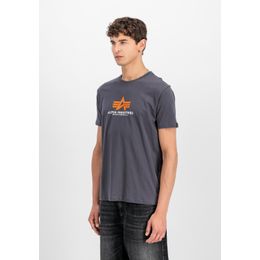 T-Shirt Alpha Industries "Basic T-Shirt BL Rubber", Herren, Gr. XL, grau (vintage grau), Obermaterial: 90% Baumwolle, 10% Polyester, Shirts T-Shirt