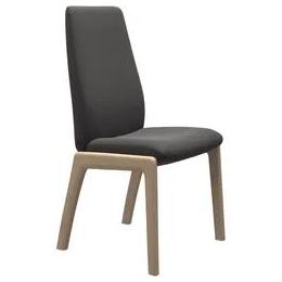 Polsterstuhl stressless "Laurel", grau (rock paloma, walnuss), B:57cm H:105cm T:60cm, Leder PALOMA: PALOMA ist ein durchgef&auml;rbtes Semianilin-M&ouml;belleder mit nat&uuml;rlicher Narbung., St&uuml;hle, Polsterstuhl, High Back, Gr&ouml;&szlig;e L, mit abgerundeten Beinen in Walnuss