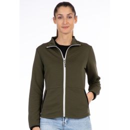 Strickfleecejacke LPO "XARA WMN", Damen, Gr. 40/42 (M), olive night, 100% Polyester, normal, Jacken Strickfleecejacke, mit Stehkragen