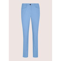 Madeleine Mode Chinohose MADELEINE "Chinohose Jerseyhose mit Formbund", Damen, Gr. 36, N + K Gr, blau (gletscherblau), Obermaterial: 97% Baumwolle CO. 3% Elasthan EL., Hosen Chinohose
