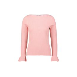 Rundhalspullover Zero "Pullover mit Volants am &Auml;rmel", Damen, Gr. 34, rosa (bridal rose), Obermaterial: 50% Viskose CV. 27% Polyamid PA. 23% Polyester PES., Pullover Rundhalspullover