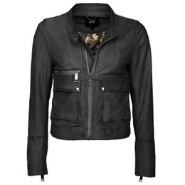 Bikerjacke Maze "Lederjacke Hamill", Damen, Gr. XL, schwarz, Obermaterial: 100% Lammleder LEL. Futter: 100% Polyester PES., Jacken Bikerjacke