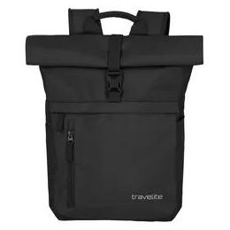 Freizeitrucksack Travelite "BASICS Rollup Rucksack", Gr. B/H/T: 37cm x 60cm x 16cm, schwarz, Polyester, unifarben, Rucks&auml;cke Freizeitrucksack