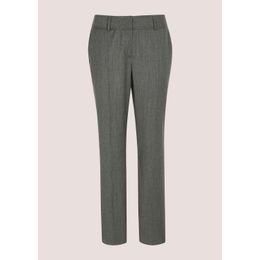 Madeleine Mode B&uuml;gelfaltenhose MADELEINE "Schurwollhose B&uuml;gelfaltenhose mit Formbund", Damen, Gr. 44, N + K Gr, grau (grau, melange), Obermaterial: 100% Schurwolle WV., Hosen B&uuml;gelfaltenhose