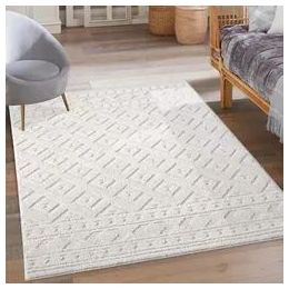 Teppich Carpet City "LOUNGE 9999", beige (creme), B:200cm H:15mm L:290cm, Obermaterial: 100% Polyester, Teppiche, Teppich, Kurzflor-Teppich Modern, Hoch-Tief-Struktur, Wohnzimmer, Schlafzimmer