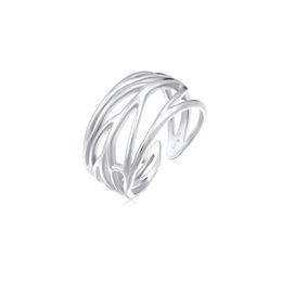Silberring Elli "Ring Ornament und offene Ringschiene 925 Silber", silber, Fingerringe, Damen, Silber 925 (Sterlingsilber), Silberring